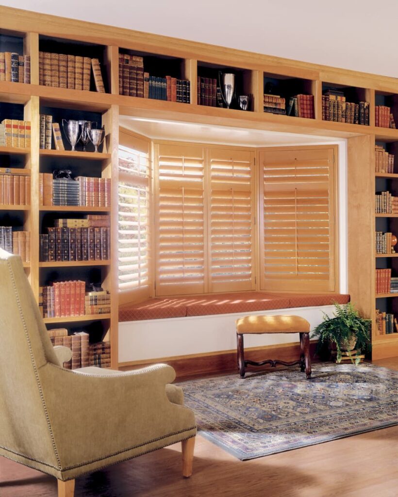 Heritance Hardwood Shutters divider rail den - AmeriZona Products